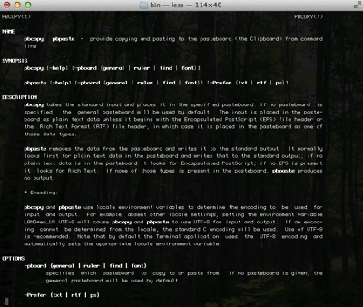 Macのターミナルで使えるクリップボードにコピー(pbcopy)とクリップボードからペースト(pbpaste)するコマンド | toshyon's posts